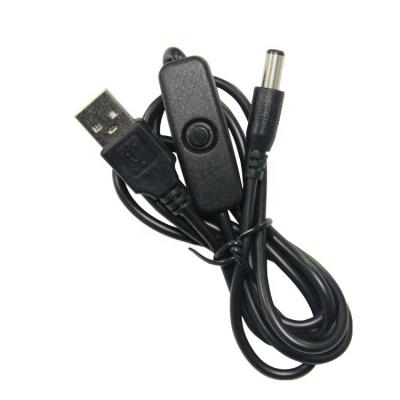 China High Quality Power ON OFF Switch USB to DC 5.5x2.1mm Charger Cable for Led Strip Lamp Light Fan for sale