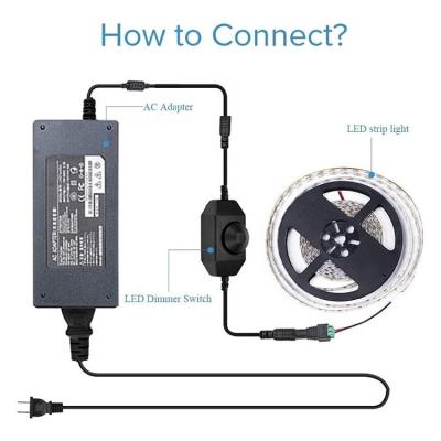 Cina Certificato CE 12V 24V maschio/femmina corrente continua ON OFF Switch Controller Dimmer LED per lampada in vendita