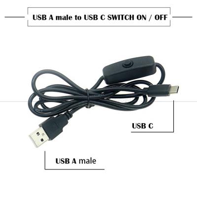 Cina 5V USB A maschio a tipo C USB Switch Power ON OFF Cable per Raspberry Pi LED Strip in vendita