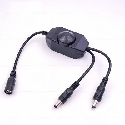 中国 12v 1 女性からスプリッタ 2 男性 DC 電源オンオフ 回転スイッチコントローラ LEDディマー 販売のため