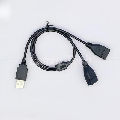 China USB 2.0 A Male to 2 Dual USB Female Jack Y Splitter Hub Power Cord Extension Adapter Cable for sale