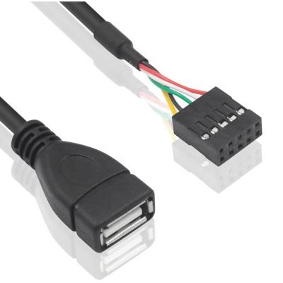 China USB Type A Female to 9 Pin Dupont Female Header Motherboard Adapter Cable for sale