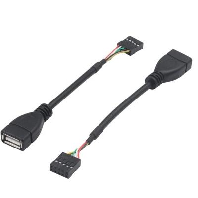 China USB Type A Female to 9 Pin Dupont Female Header Motherboard Adapter Cable for sale