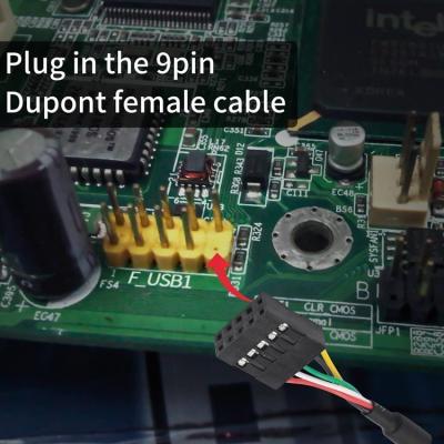 China USB Type A Female to 9 Pin Dupont Female Header Motherboard Adapter Cable for sale