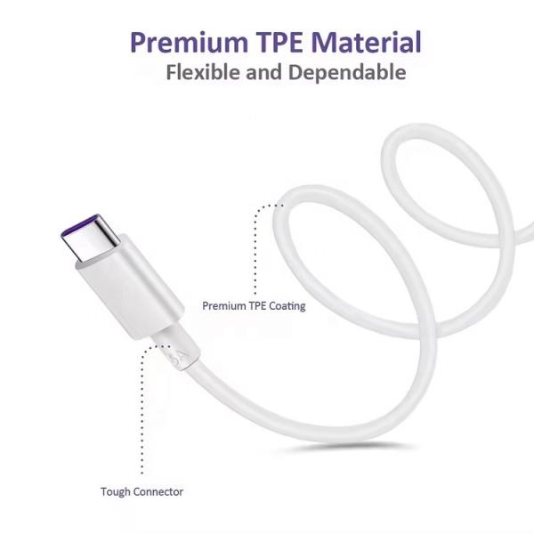 Quality High Quality 1M 2M 5A Fast Charging USB to Type C Data Charger Cable for Huawei for sale