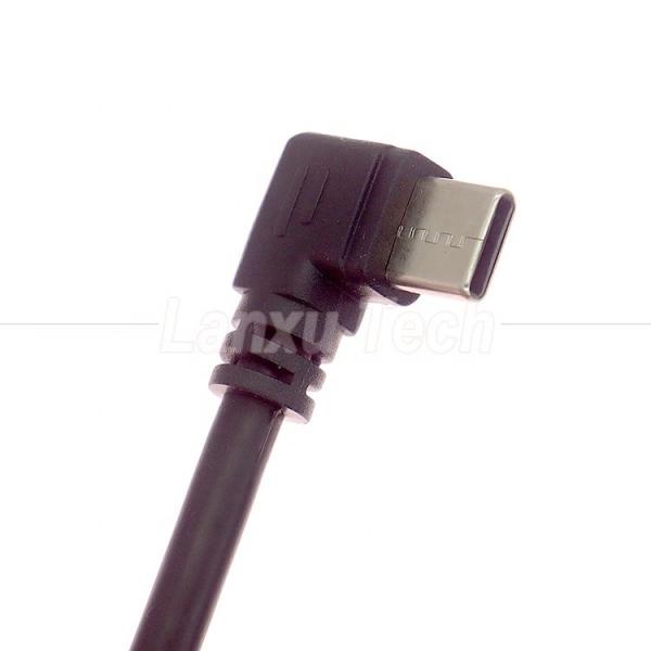 Quality 90 Degree Right Angle Fast Charging 2A USB 2.0 to Type C Data Charger Extension for sale