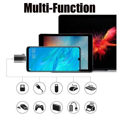 China High Compatible Mini Lanyard Metal Shell OTG Type C 3.1 Male to USB 3.0 Female Adapter for sale
