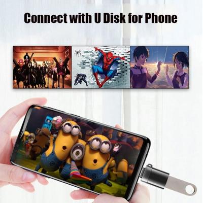 China High Compatible Mini Lanyard Metal Shell OTG Type C 3.1 Male to USB 3.0 Female Adapter for sale