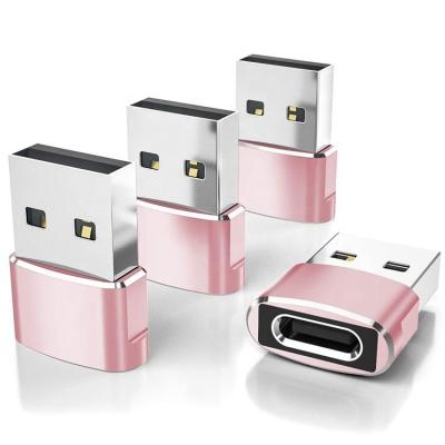 China Multi Colors Metal Shell USB Type C Female to USB Male Adapter for sale