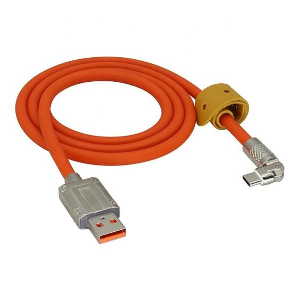 Quality 180 Degree Rotating Fast Charging 120w 6A Silicone USB Micro Type C Cable for Android Mobile Phone for sale