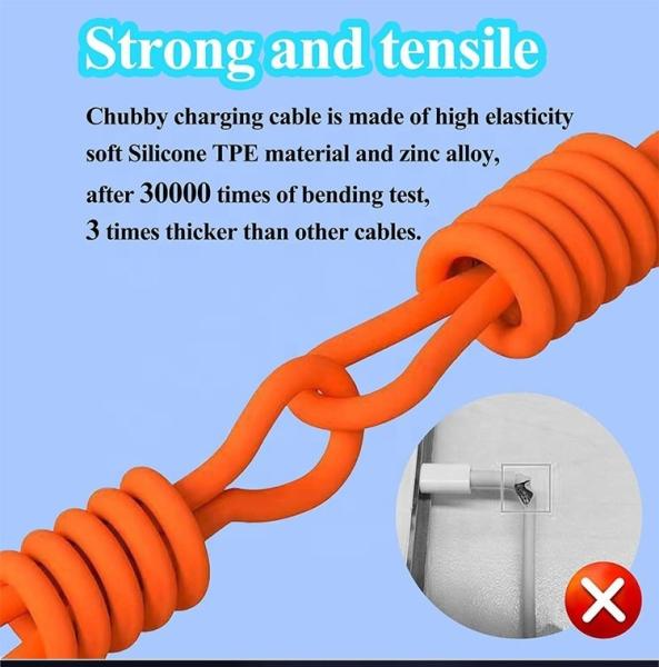 Quality 180 Degree Rotating Fast Charging 120w 6A Silicone USB Micro Type C Cable for for sale