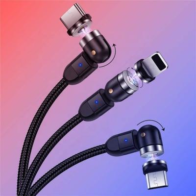 Cina Ricarica rapida accessori telefonici 540 gradi rotazione 3 in 1 Micro Tipo C Cavo di ricarica dati USB magnetico in vendita