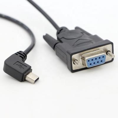 Cina CUSTOM 90 gradi angolo destro Mini B USB a femmina DB9 RS232 cavo seriale in vendita