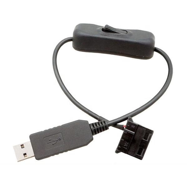 Quality 12V Step UP Boost USB to 3 Pin 4pin PWM PC Fan ON OFF Switch Power Adapter Cable for sale