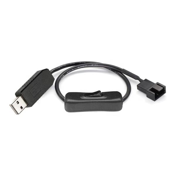 Quality 12V Step UP Boost USB to 3 Pin 4pin PWM PC Fan ON OFF Switch Power Adapter Cable for sale