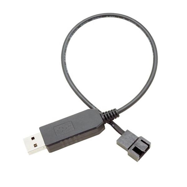 Quality USB 5V  to 12V Voltage Step Up 3 Pin and 4 Pin PC Fan Power Adapter Cable for sale