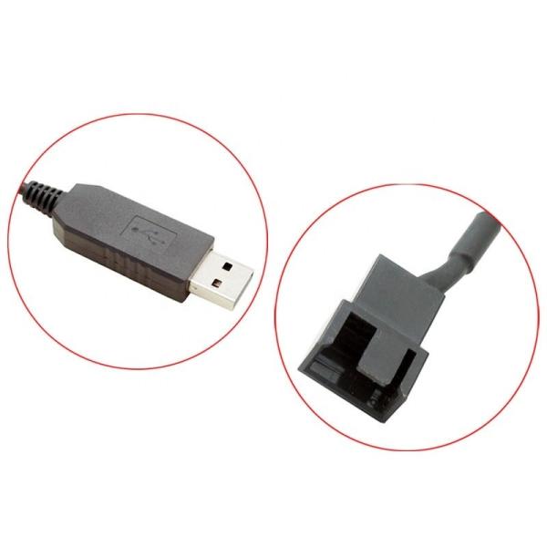 Quality USB 5V to 12V Voltage Step Up 3 Pin and 4 Pin PC Fan Power Adapter Cable for sale