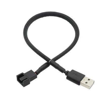 China Braided USB to 3 Pin 4 Pin Molex Female PWM 5V Fan Power Supply Adapter Connector Cable for Computer Cooler for sale