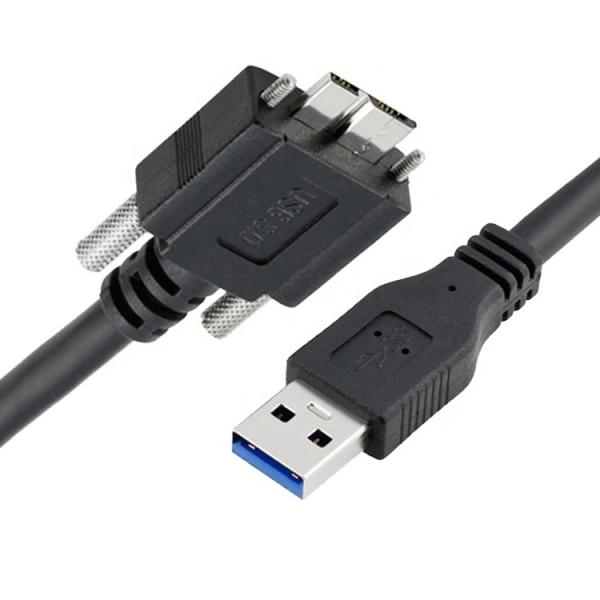 Quality Super Speed Data 5Gbps Screw Locking Panel Mount Micro B 3.0 to USB 3.0 A Extension Cable for sale