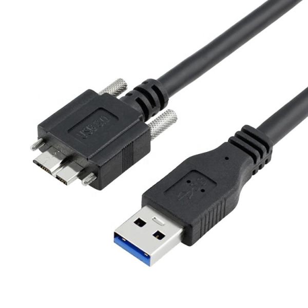 Quality Super Speed Data 5Gbps Screw Locking Panel Mount Micro B 3.0 to USB 3.0 A for sale