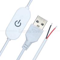 Quality 5V 1m on off Switch Controller USB to Open Wires End Cable Touch Dimmer for 3w 5w Led Strip Light Lamp for sale
