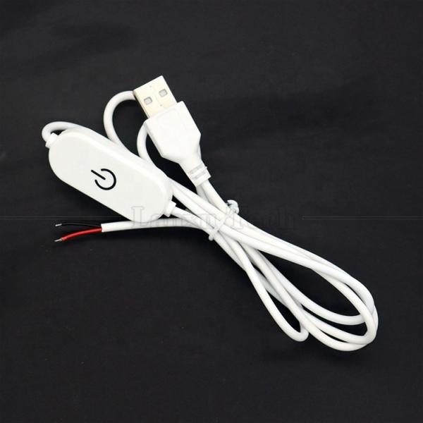 Quality 5V 1m on off Switch Controller USB to Open Wires End Cable Touch Dimmer for 3w for sale