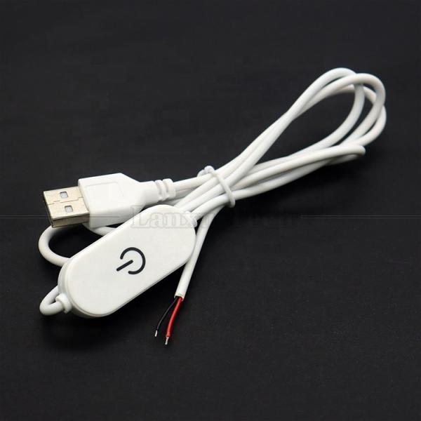 Quality 5V 1m on off Switch Controller USB to Open Wires End Cable Touch Dimmer for 3w for sale