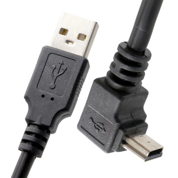 Quality OEM Right Left UP DOWN 90 Degree Angle MINI USB Cable for PS3 Controller MP3 Camera for sale