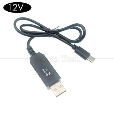 China USB 5V to USB Type C 12V Output Booster Converter Power Charger Cable for Led Light Mats for sale