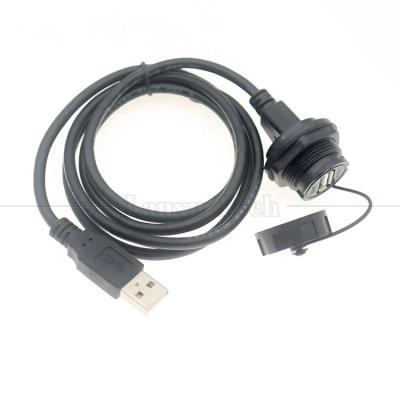 China Waterproof Male to Female Panel Mount USB Type A Port Connector Extension Cable for sale