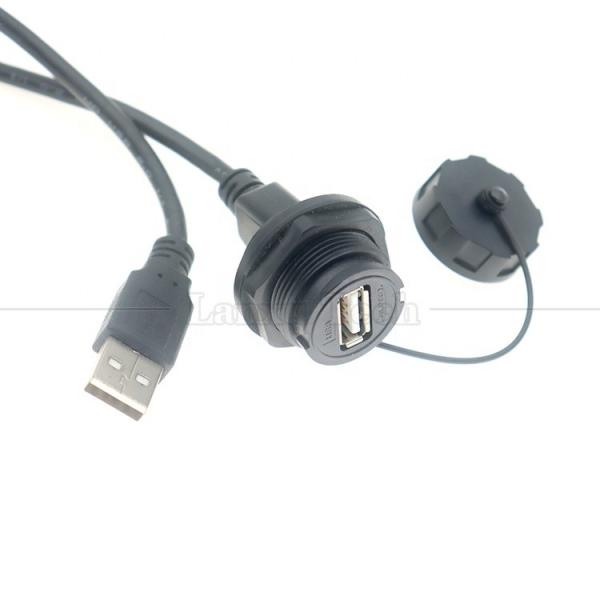 Quality Waterproof Male to Female Panel Mount USB Type A Port Connector Extension Cable for sale