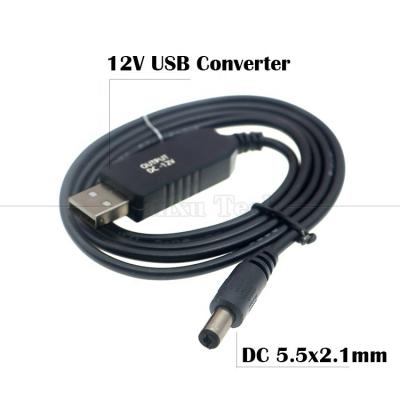 China High Quality Voltage Booster Step Up  Charger 5.5x2.1mm DC 5V to 12V USB Power Cable for Wifi Router Modem Fan LED Light for sale