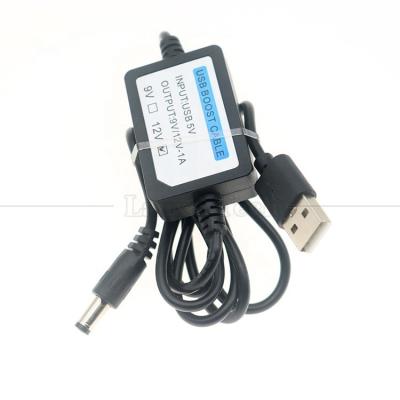 China Hoogwaardige 5V tot 9V 12V 1A USB tot DC 5.5x2.1mm Wifi Router Booster Converter Cable Te koop