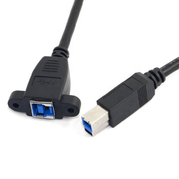 Quality Screw Locking Stud Male To Female Panel Mount USB 3.0 Type B Printer Extension for sale