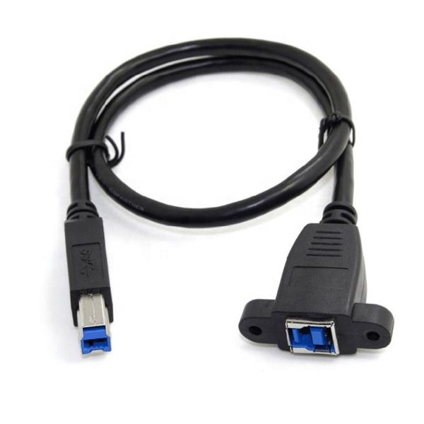 Quality Screw Locking Stud Male To Female Panel Mount USB 3.0 Type B Printer Extension for sale