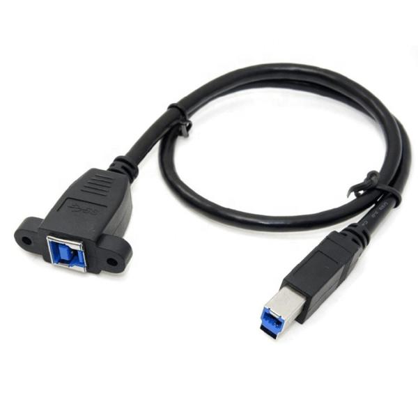 Quality Screw Locking Stud Male To Female Panel Mount USB 3.0 Type B Printer Extension for sale