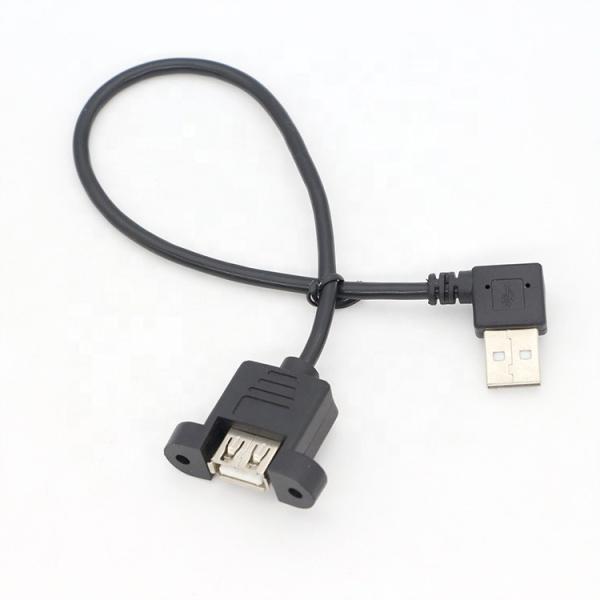 Quality Screw Locking 90 Degree Right Angle Type A Male to Female Panel Mount USB for sale