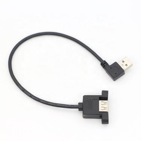 Quality Screw Locking 90 Degree Right Angle Type A Male to Female Panel Mount USB for sale
