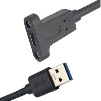 Quality Custom Screw Locking Stud USB 3.0 A Male to USB Type C 3.1 Female Panel Mount for sale