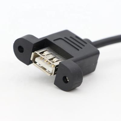 China Customization1M 2M Stud Male to Female Panel Mount USB 2.0 Type A Extension Cable with Stud Screw Locking for sale