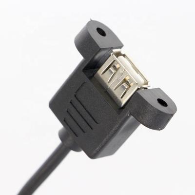 China Customization1M 2M Stud Male to Female Panel Mount USB 2.0 Type A Extension Cable with Stud Screw Locking for sale