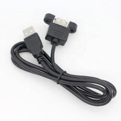 China Customization1M 2M Stud Male to Female Panel Mount USB 2.0 Type A Extension Cable with Stud Screw Locking for sale