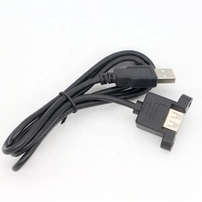 China Customization1M 2M Stud Male to Female Panel Mount USB 2.0 Type A Extension Cable with Stud Screw Locking for sale
