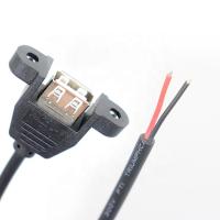 China Panel Mount USB Type A Female to Open Bare End Wires Cable 0.2m 5m CE RHOS for sale