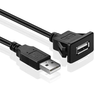 China Snap Socket Dashboard Panel Male to Female USB Flush Mount Extension Cable for sale