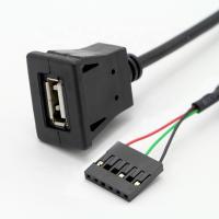 China OEM Snap in USB Socket Panel Mount Cable 0.2m to 5m Dupont Terminal for sale