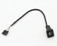 China OEM Snap in USB Socket Panel Mount Cable 0.2m to 5m Dupont Terminal for sale