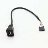 China OEM Snap in USB Socket Panel Mount Cable 0.2m to 5m Dupont Terminal for sale