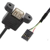 Quality Custom Screw Lockiing Stud 1M 2M Female USB A Panel Mount to Dupont Connector for sale