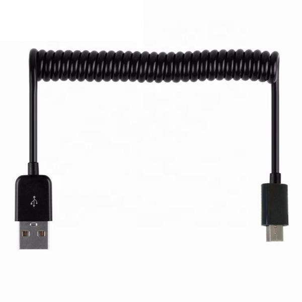 Quality OEM 1M 2M Data Charging Spiral Coiled USB to MINI USB Cable for sale